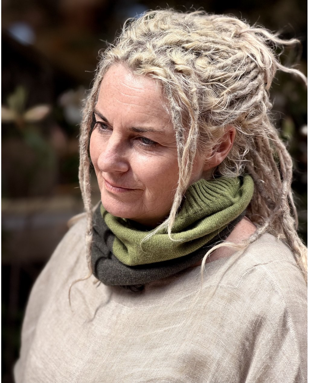 Eribe Bowden Colour Block Snood - Green Bean